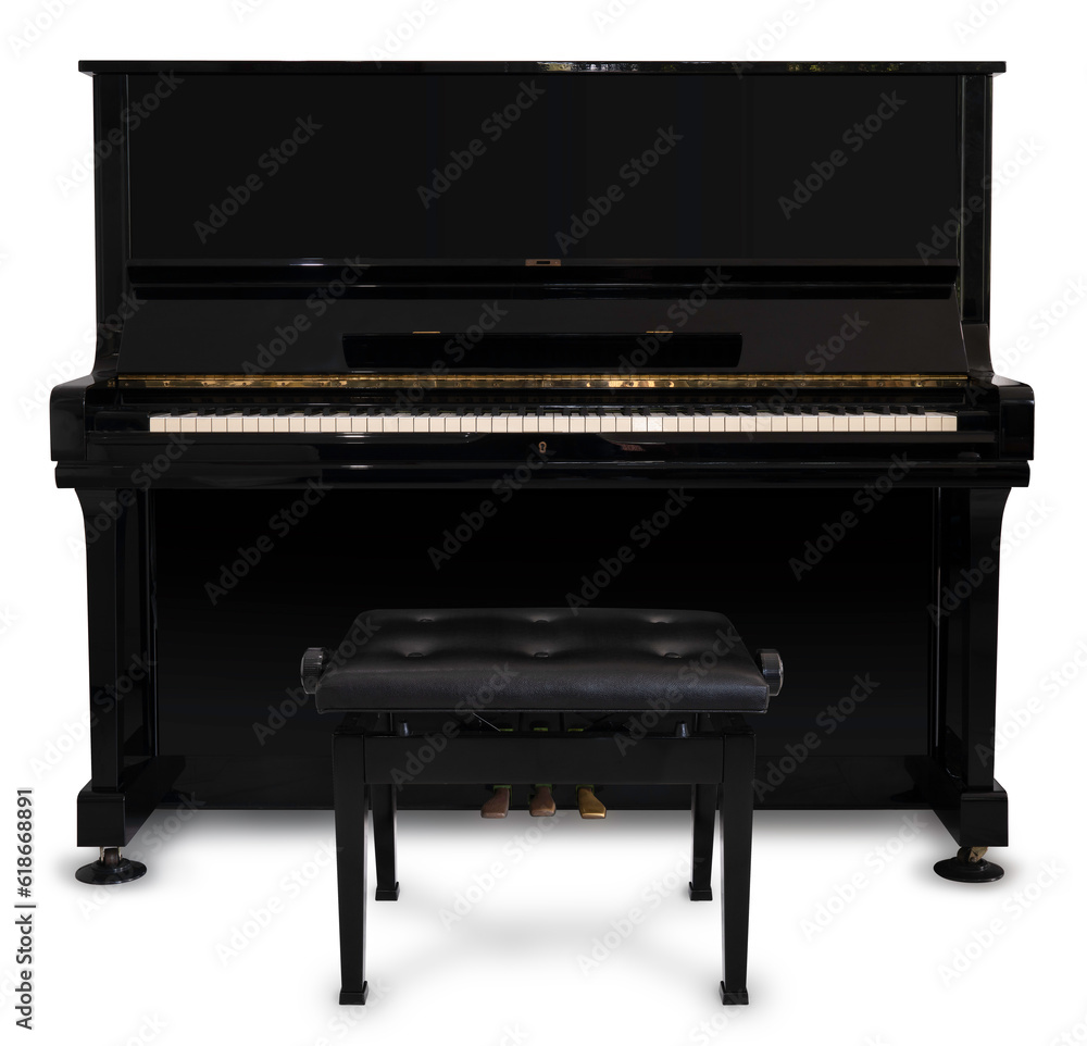 Piano isolated on white background, Piano music equipment on white With ...