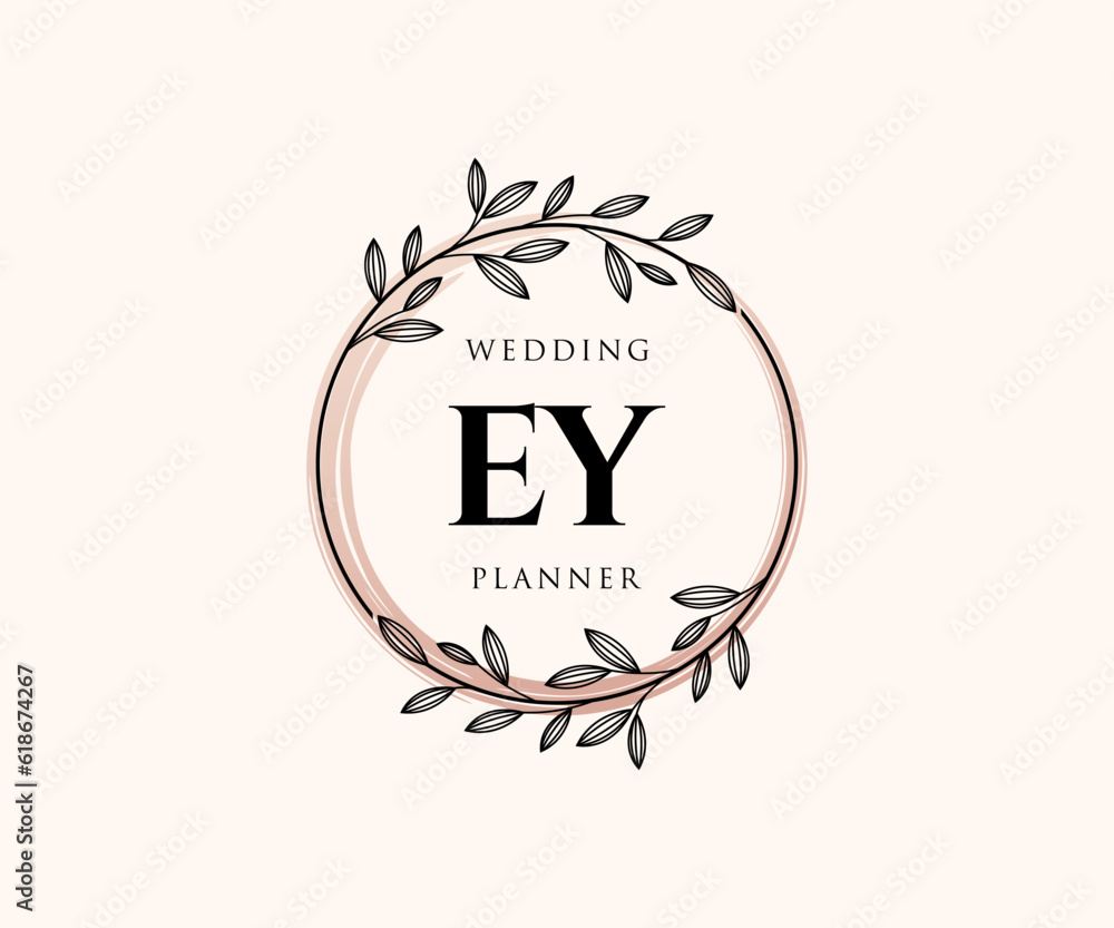 EY Initials letter Wedding monogram logos collection, hand drawn modern ...