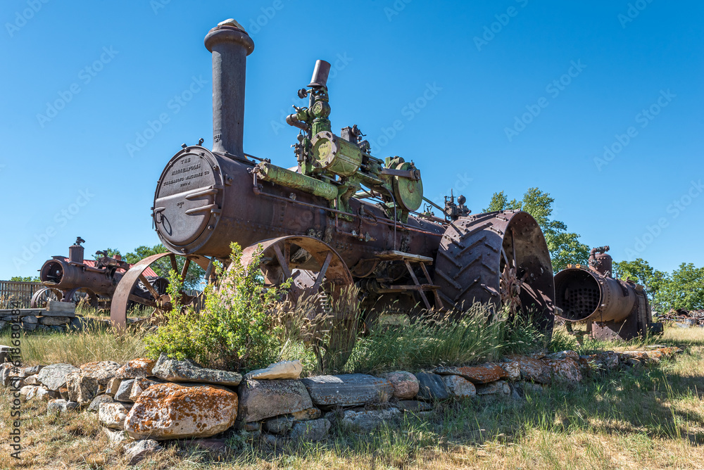 Piapot, Saskatchewan, Canada- Aug 8, 2022: An old Minneapolis Threshing ...