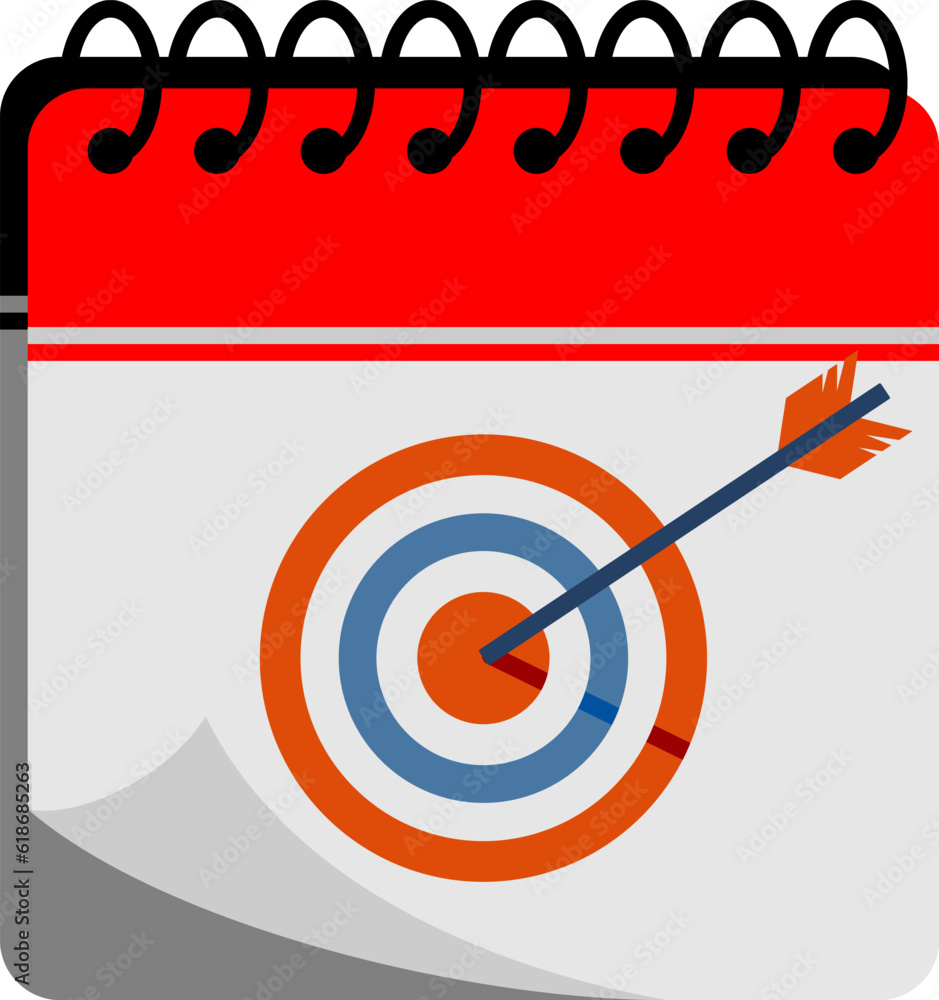 Simple calendar with archery target Stock Vector | Adobe Stock