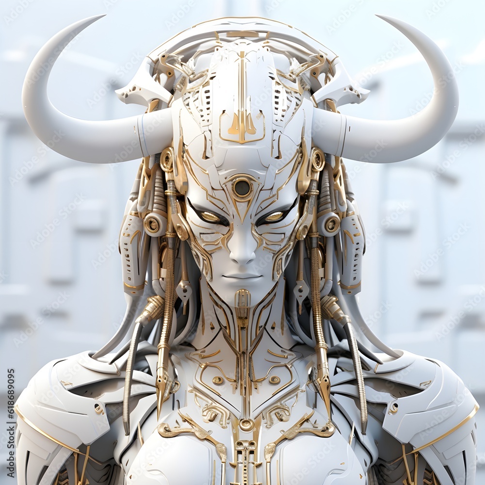 Futuristic look of Egyptian god Hathor. Hathor, Egyptian, god, futuristic. Created with ...