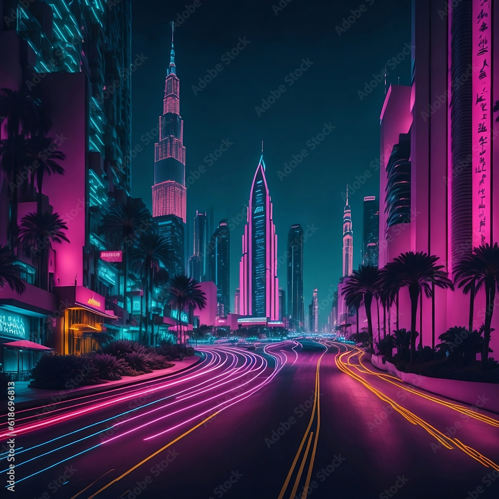 In the Neon Wonderland mesmerizing Nighttime Images of Dubai's Street ...