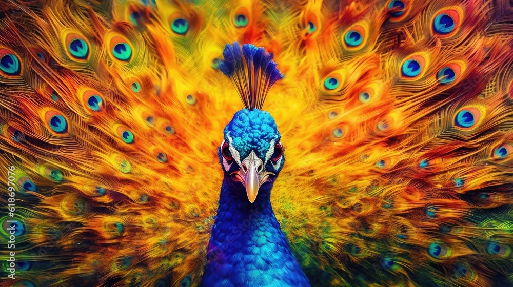 peacock form and spirit through an abstract lens. dynamic and ...