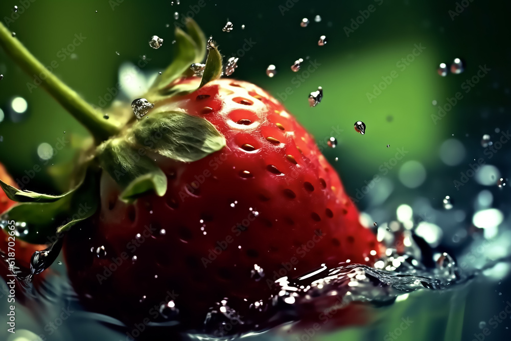 Strawberries in the water splash isolated background Stock Photo ...