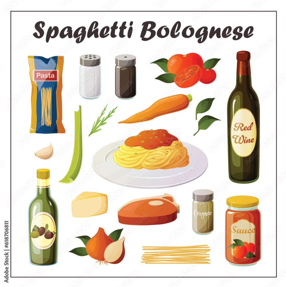 Cute vector illustration of a recipe card or grocery shopping list for ...