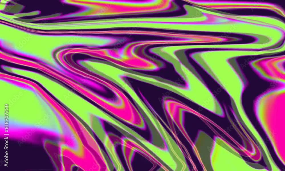 Psychedelic rainbow liquid fluid motion animated background in wavy ...