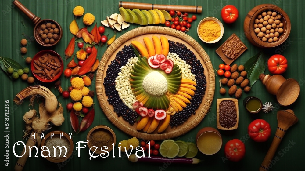 PSD Editable Happy Onam Poster Design with Indian Traditional Food. AI ...