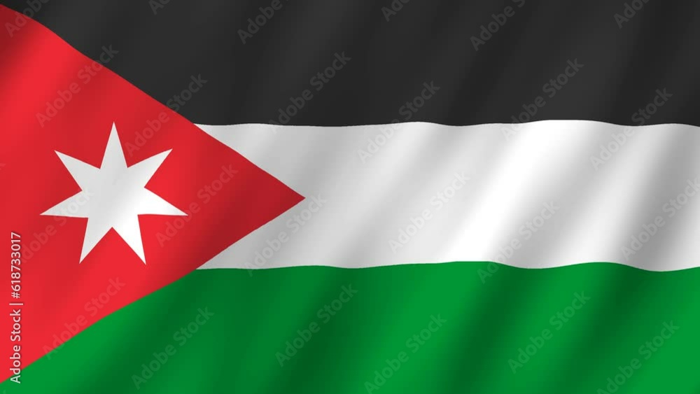 Flag of the Jordan waving animation. looping National Jordan flag animation background 4k Stock ...
