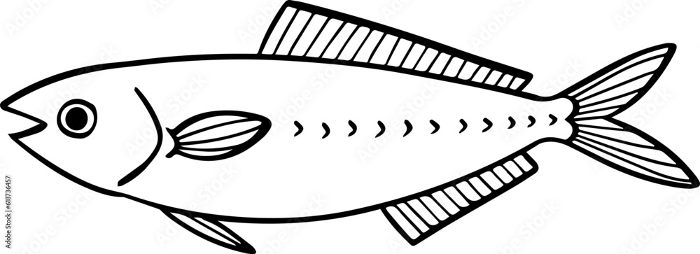 cartoon fish drawing illustration. Stock Vector | Adobe Stock