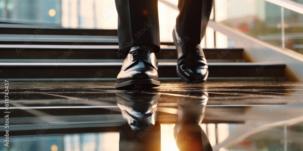 Start, Competition Concept. Low Section of Businessman Steps into Start ...