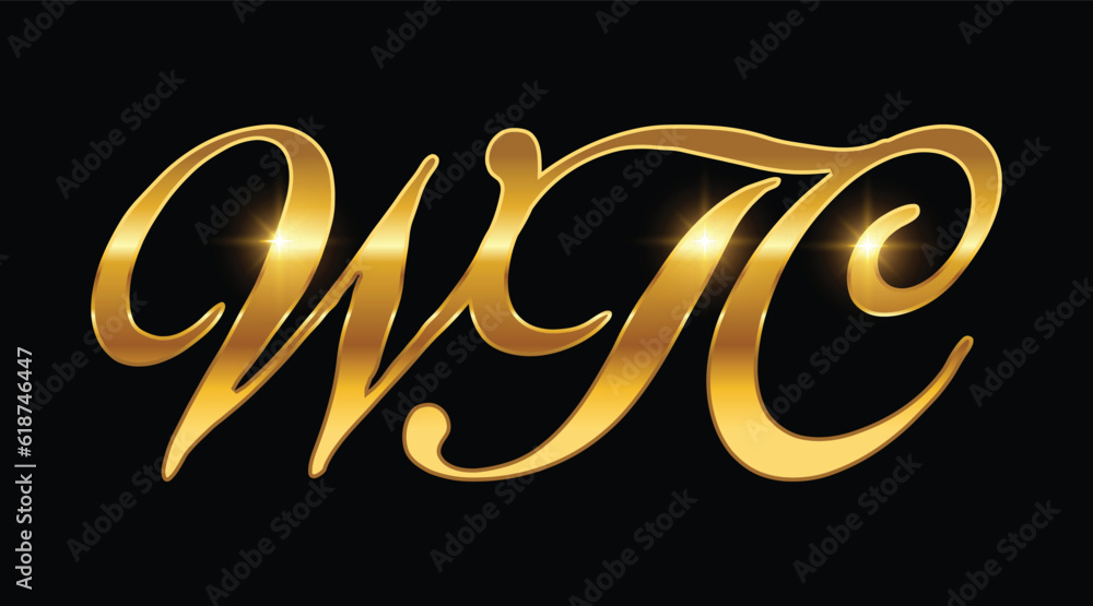A vector illustration A vector illustration of Golden wtc Monogram ...