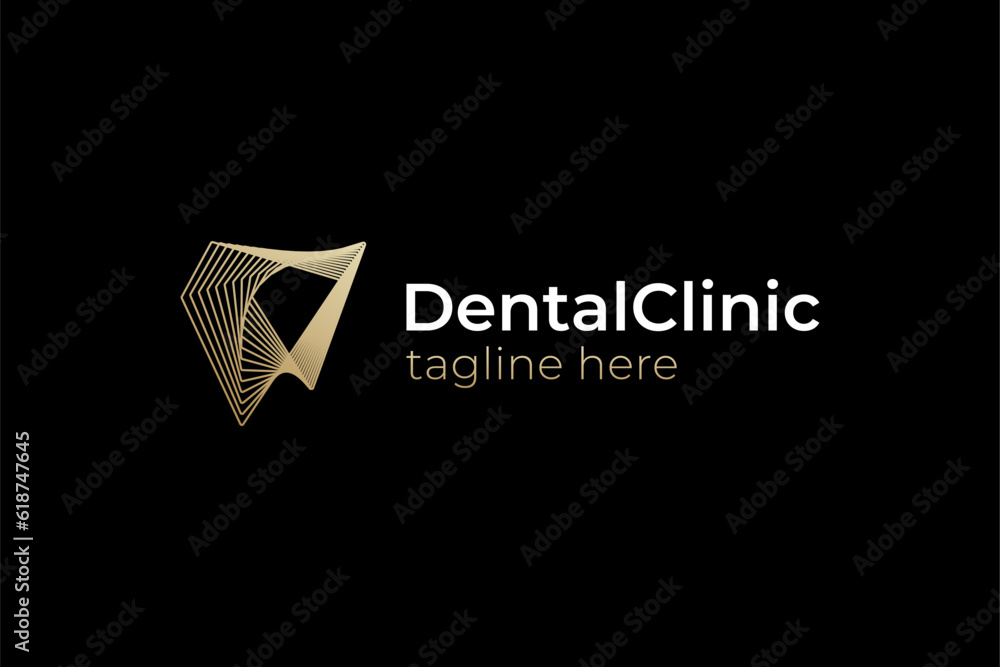Luxury elegant dental logo vector line art style fit for dental clinic ...