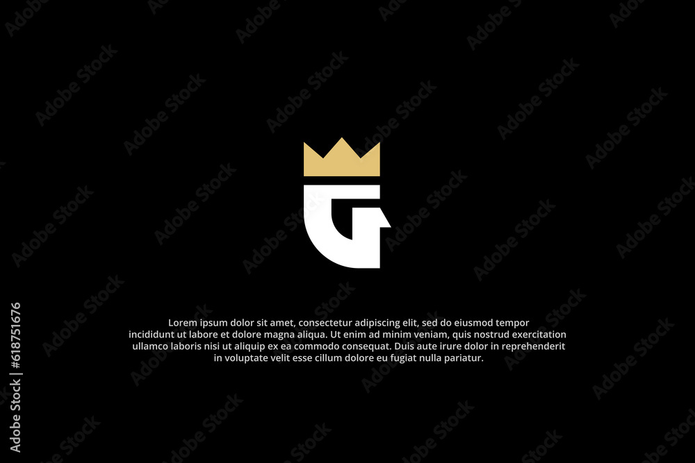 logo letter g king crown Stock Vector | Adobe Stock