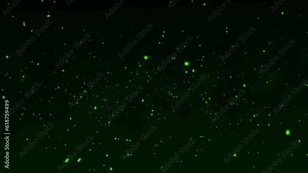 Grunge Green Particles Background. Flying Green Fire Particle ...