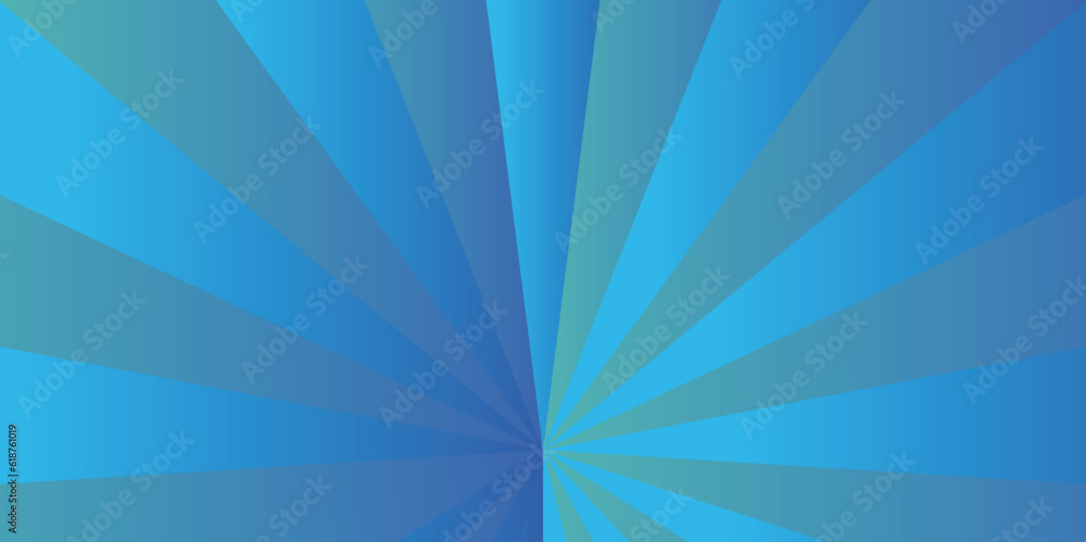 Blue sunburst background. Abstract background with rays. Colorful sun ...