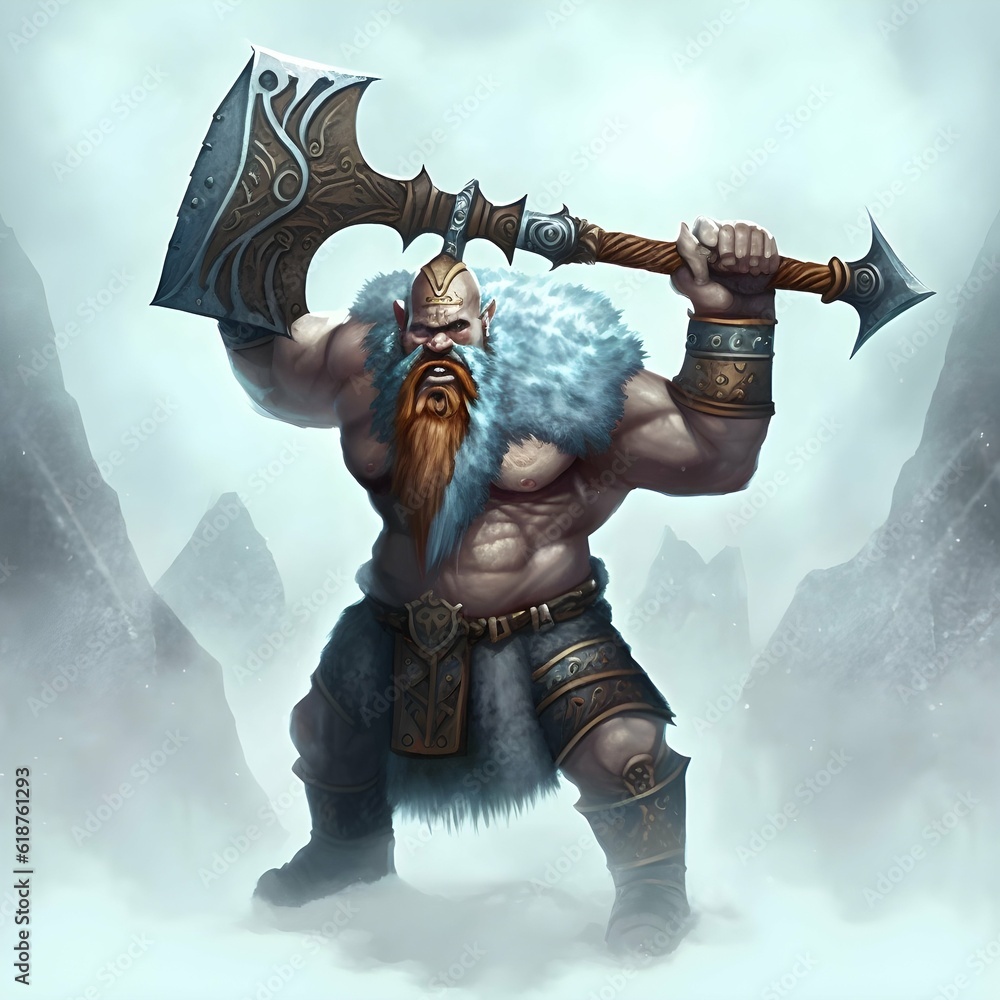 wideangle view forced perspective a dd dwarf warrior a powerful and ...