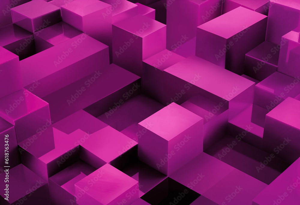 Pink square cube boxes background. Stock Illustration | Adobe Stock