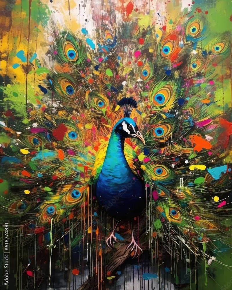 peacock form and spirit through an abstract lens. dynamic and ...