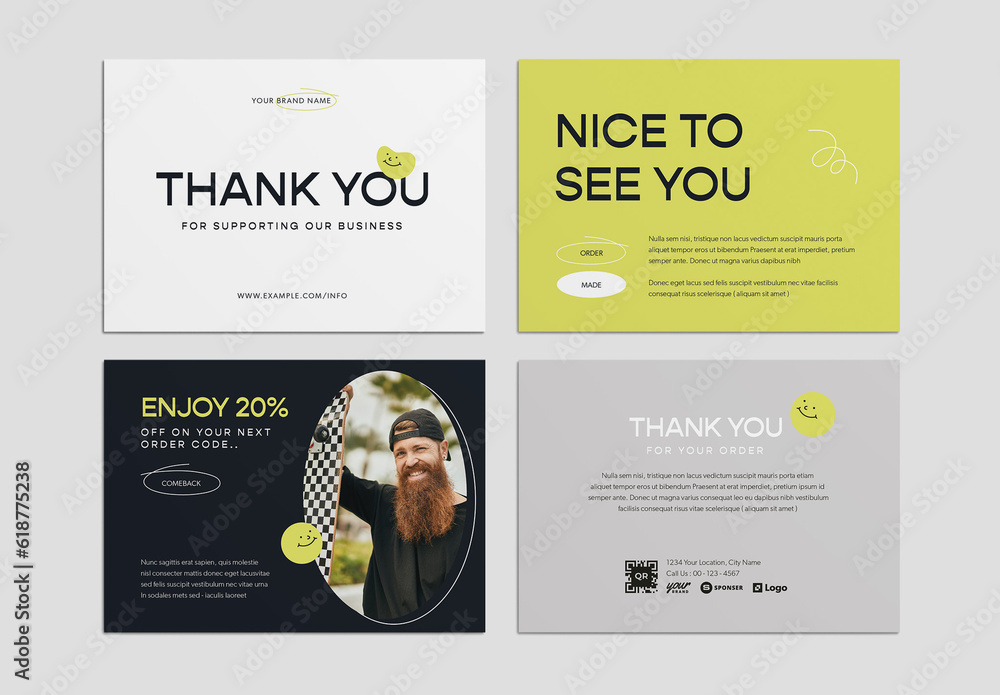 Modern Creative Thank You Card Template Stock Template | Adobe Stock