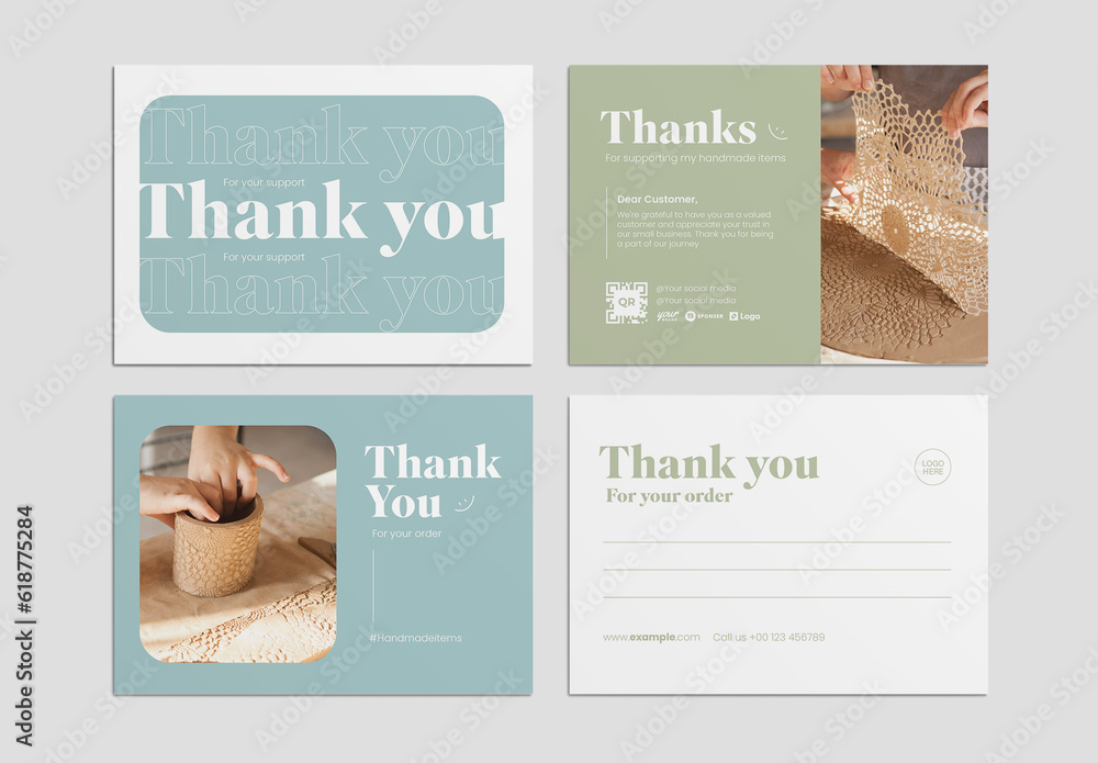 Modern Thank You Card Template Stock Template | Adobe Stock