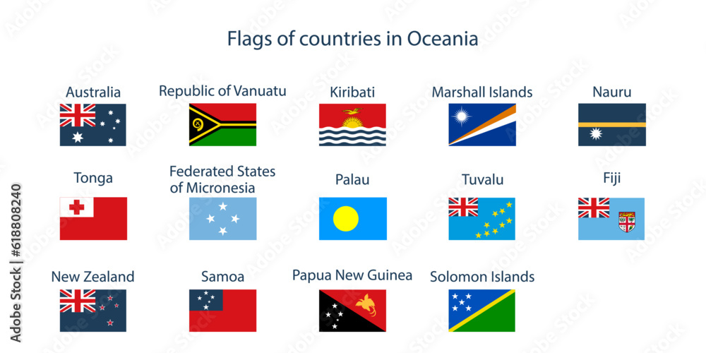 Flags of the countries of the world. Flags of the countries of Oceania ...