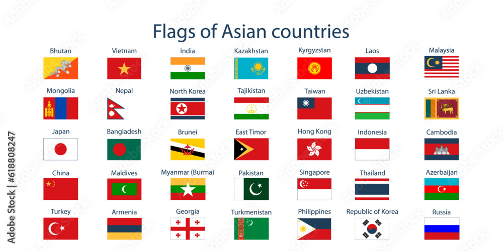 Flags of the countries of the world. Flags of Asian countries ...