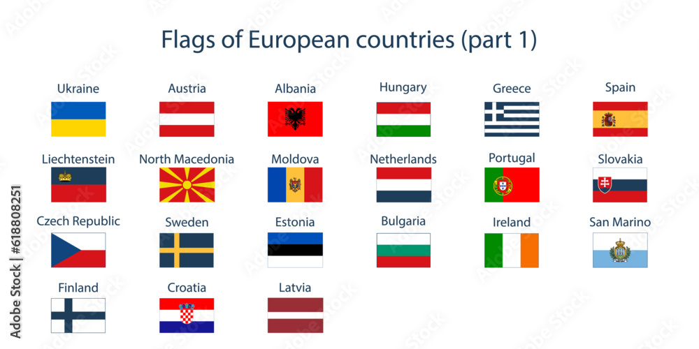 Flags of the countries of the world. Flags of European countries, part ...