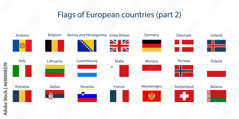 Flags of the countries of the world. Flags of European countries, part ...