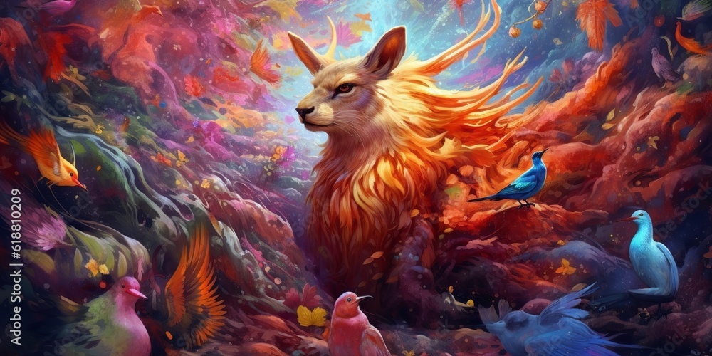 Animals abstract wallpaper with colorful background Stock Illustration ...