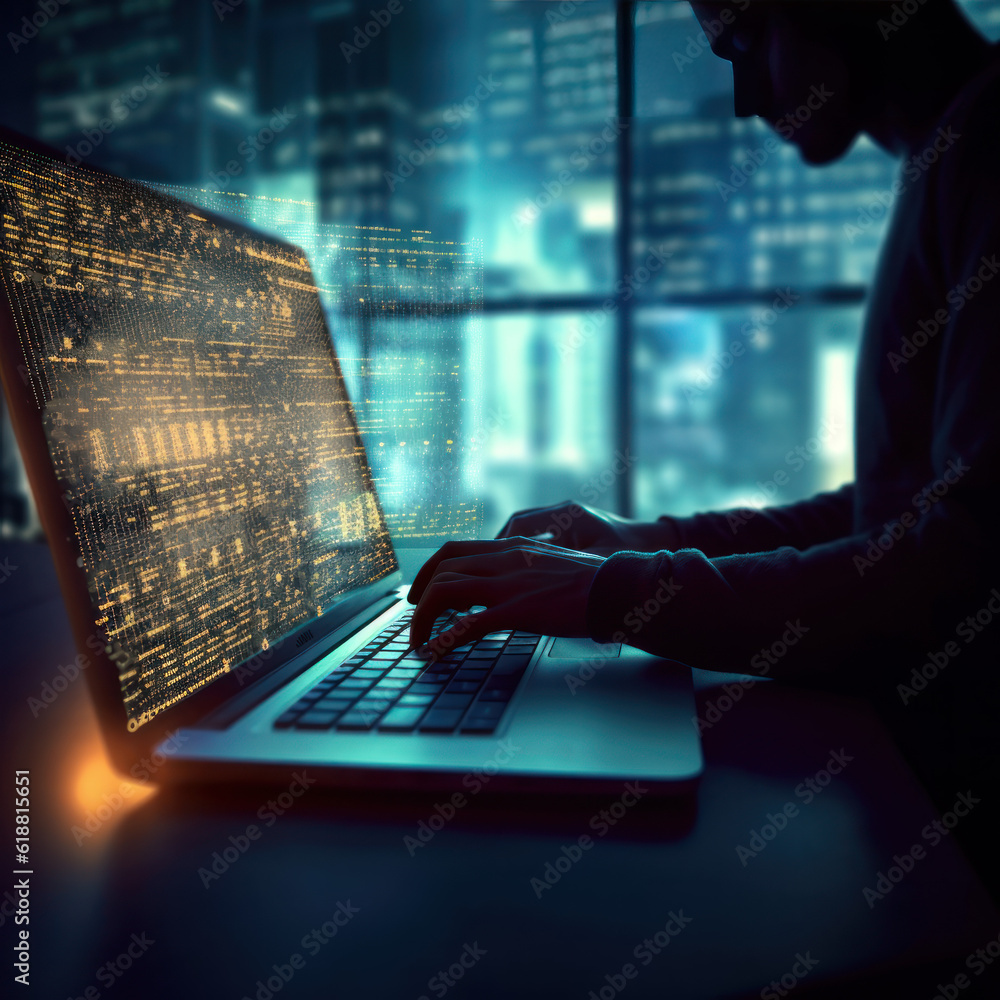 Cutting-edge Vision: Tech Guru in Futuristic Data Center Utilizing ...