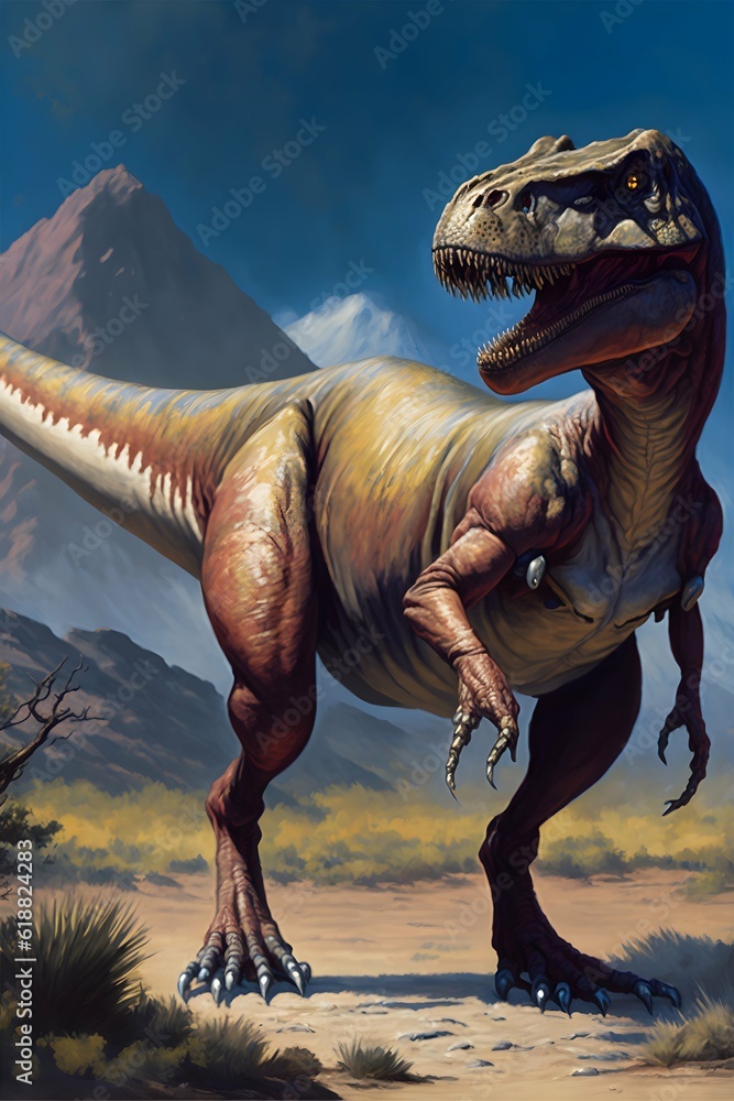 FullBody Shot Tyrannosaurus Rex Dinosaur ultra realistic living reptile ...