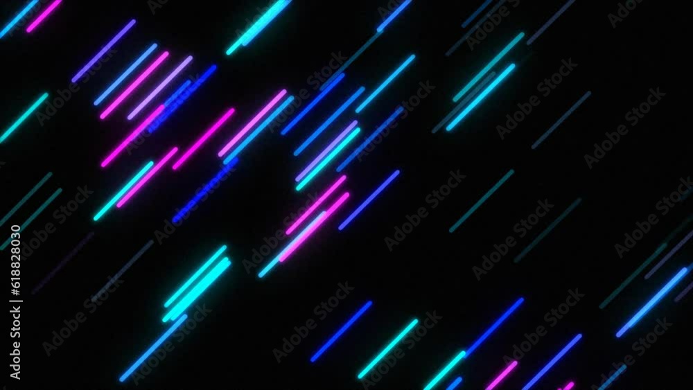 Neon ray stripes Seamless loops futuristic glowing motion design. Ultra ...