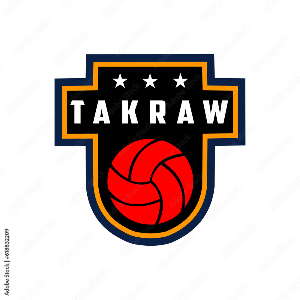 Sepak Takraw logo design power ball. logotype, typographic - vector ...
