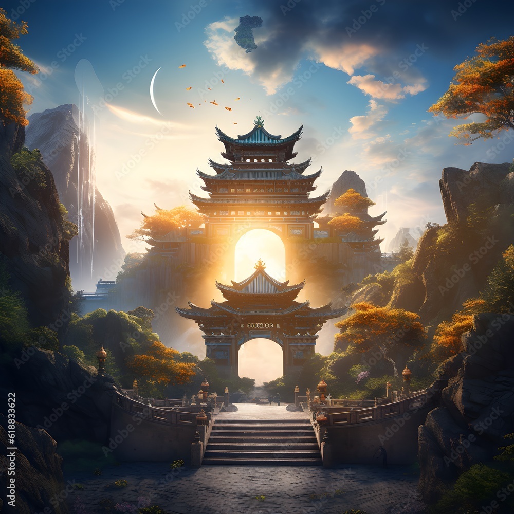 Chinese style fantasy scene Immerse yourself in a mesmerizing fantasy ...