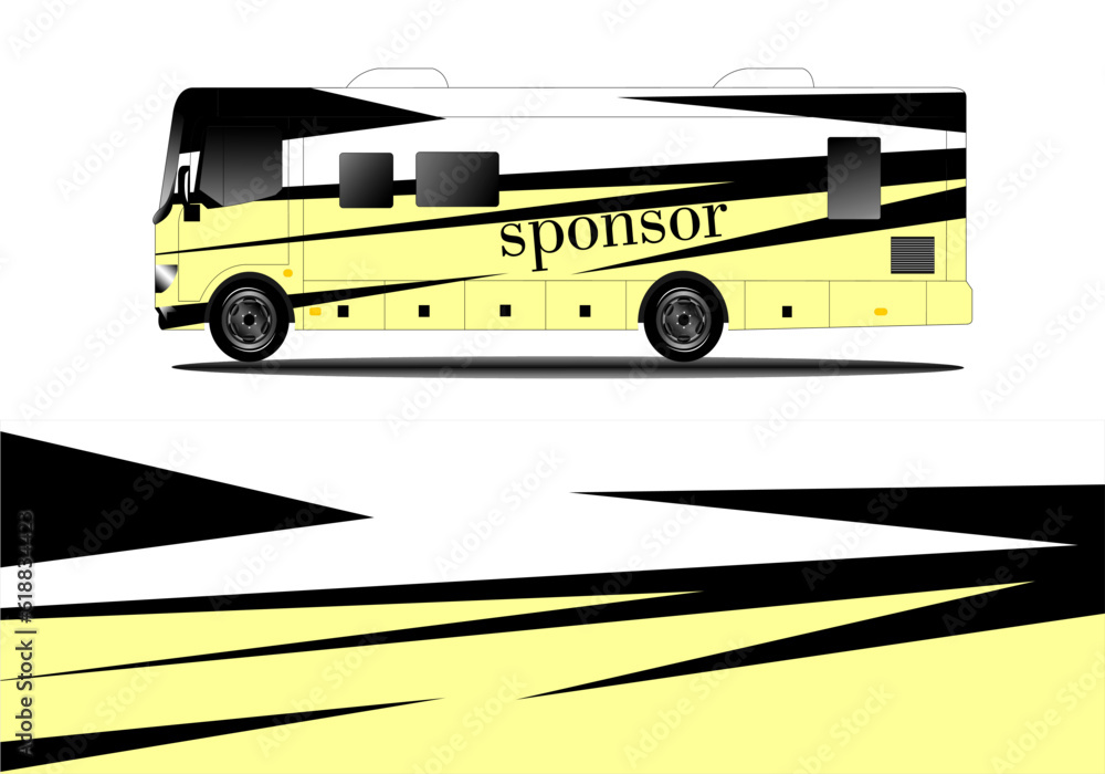 yellow color car sticker vector design. Graphic abstract line racing ...