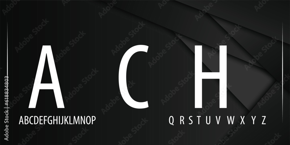 Luxury and elegant font display alphabet. Luxury futuristic alphabet ...