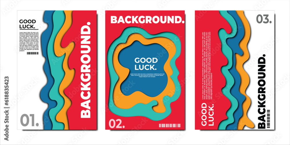 bundle set vertical A4 banners with 3D abstract backgrounds with ...