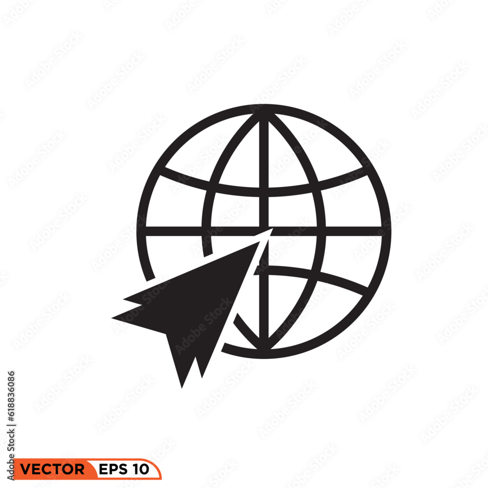 World arrow logo icon vector graphic of template Stock Vector | Adobe Stock