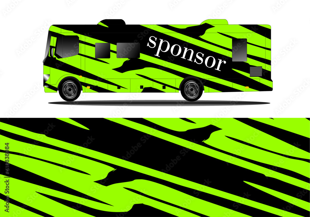 Green abstract racing sports car for the design of sticker wrap and ...