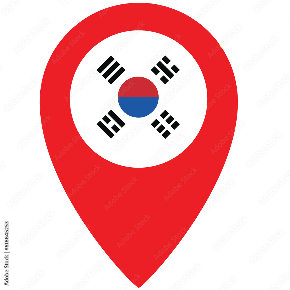 icone map South Korea Stock Illustration | Adobe Stock