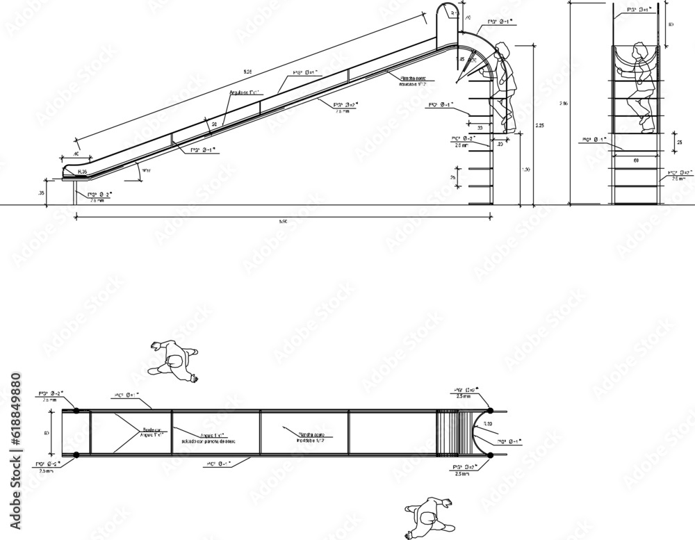 Sketch vector illustration of detailed playground equipment slide ...