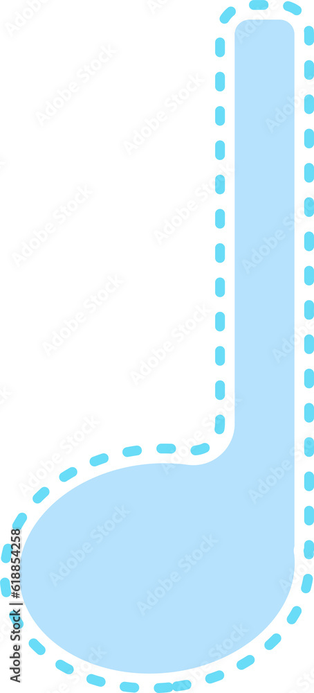 Cute Element of dotted line blue Music Note by hand drawn design for ...