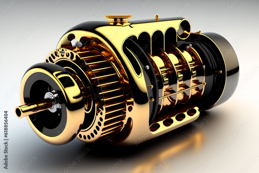 Cross section of modern, futuristic turbo jet car benzine or diesel ...