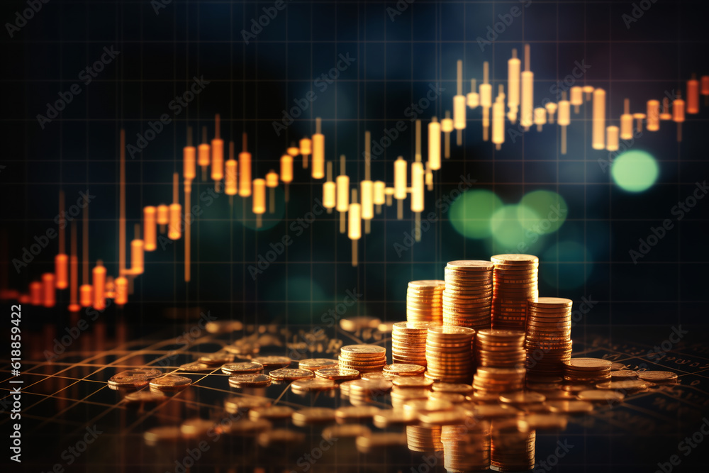 growth money arrow of success financial business on stock market ...