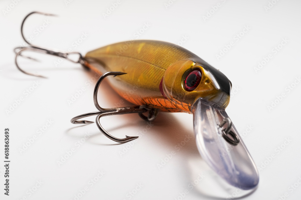 wobbler, аrtificial bait in the form of a fish with hooks for fishing ...