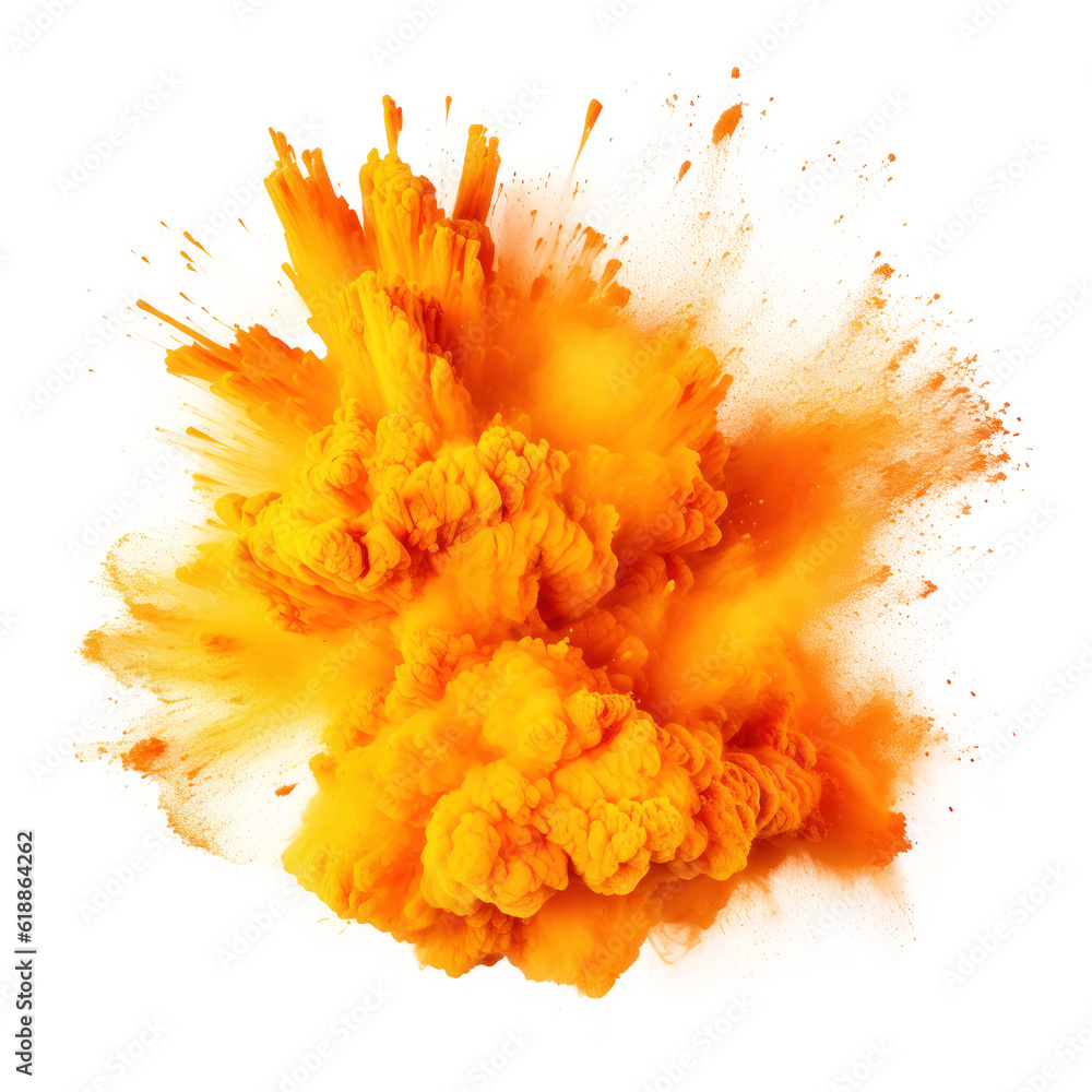 Orange holi paint color powder Illustration AI Generative. Stock ...