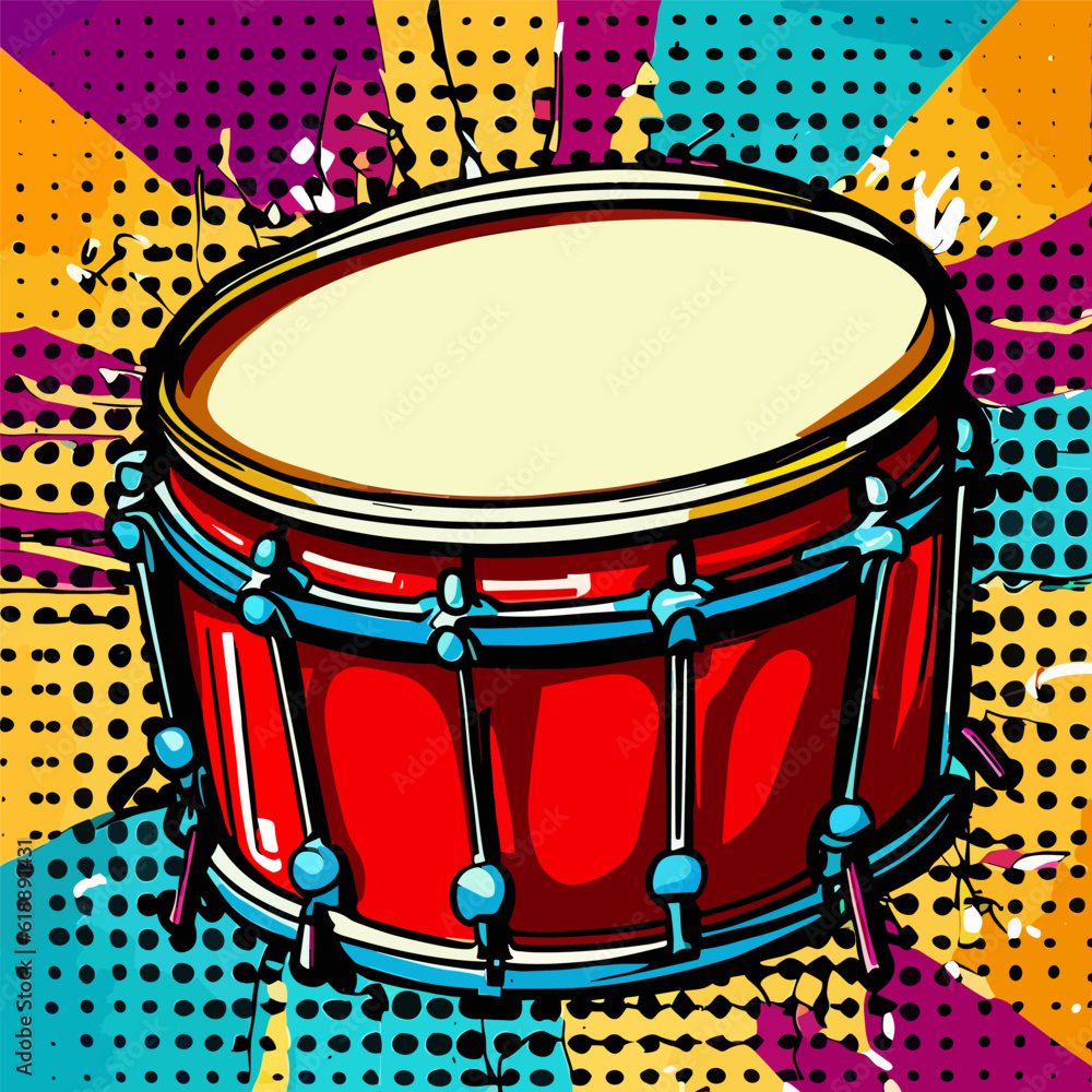 Vector graphic wall art, with drum Stock Vector | Adobe Stock