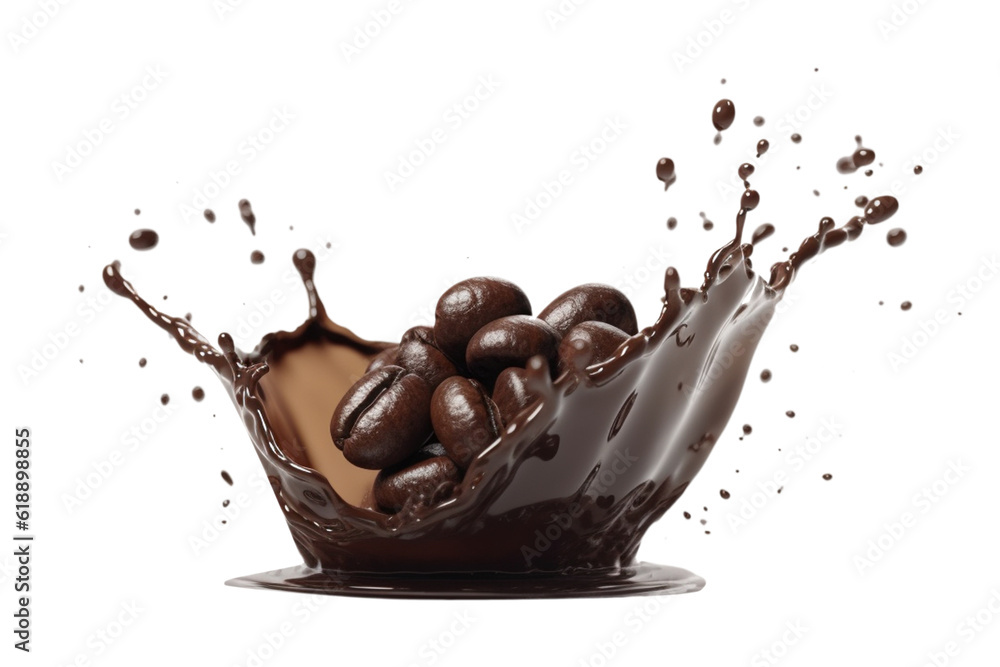 Vibrant Coffee Bean Splash on Isolated Transparent Background Stock ... Vibrant Coffee Bean Splash on Isolated Transparent Background Stock ...