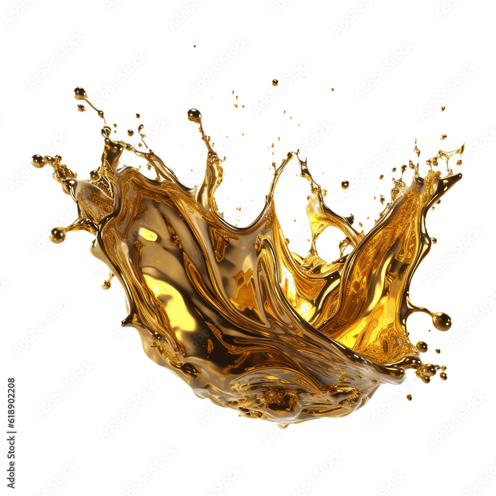 Bursting gold Color Splash on Isolated Transparent Background Stock ...