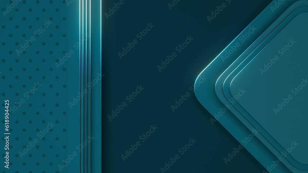 This stock motion graphic video of 4K abstract blue shapes with glowing lightswalls with gentle ...